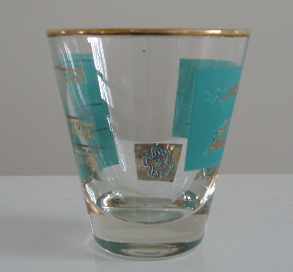 Vintage Southern Comfort Libbey Glass Co. Turquoise & Gold Showboat ...