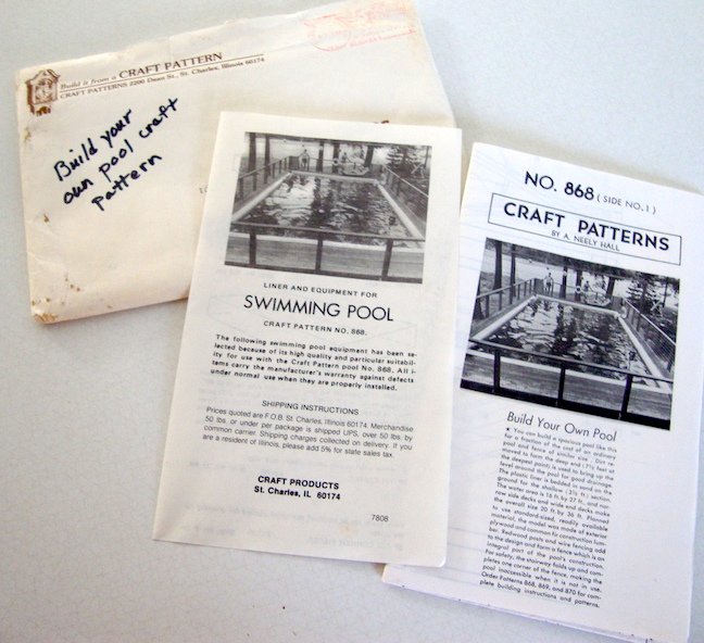 Vintage A. Neely Hall Craft Pattern No. 868 'Build Your Own Pool'