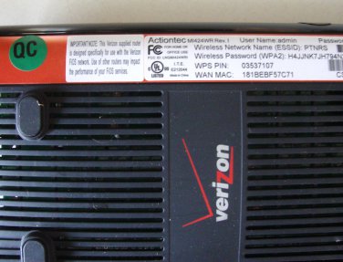 New Verizon Fios Router Actiontec MI424WR Rev I