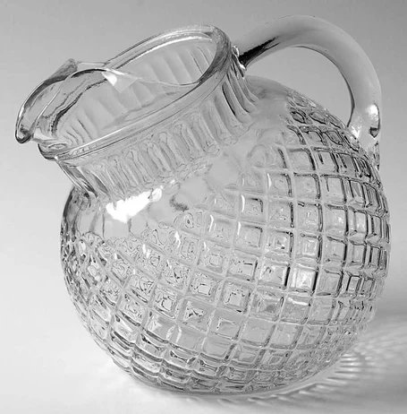 Vintage AH Waterford Waffle Tilt Ball Pitcher with Ice Lip