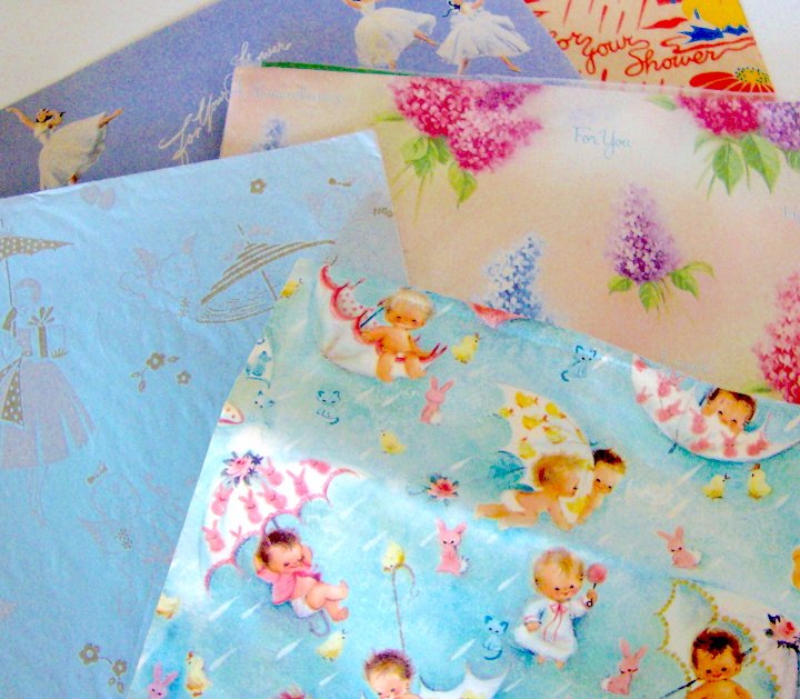Vintage 1950s Gift Wrap Paper Collection
