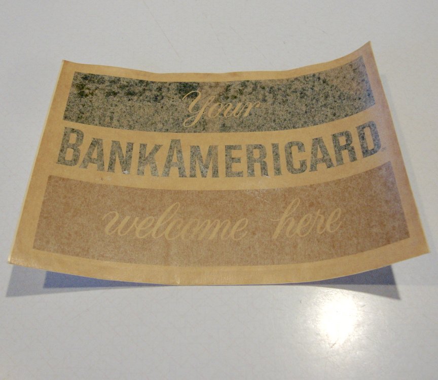 Vintage 1960s Bank of America BankAmericard Retail Credit Card Sign ...