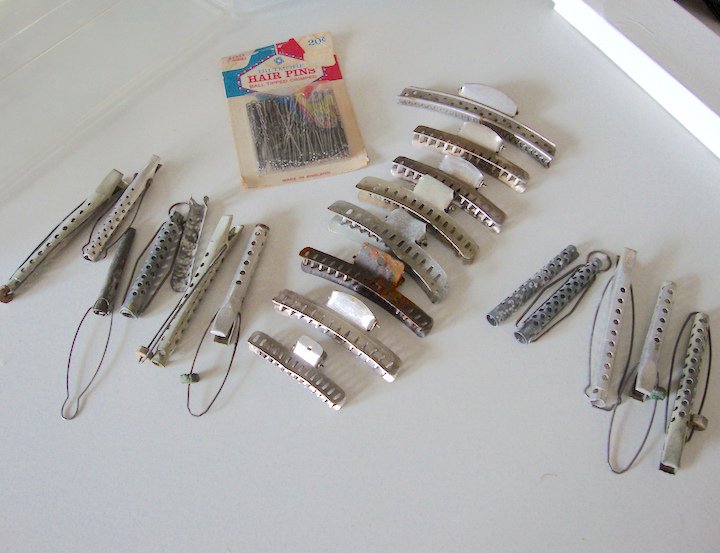 Vintage 1950's Hair Wave Clips Metal Curlers