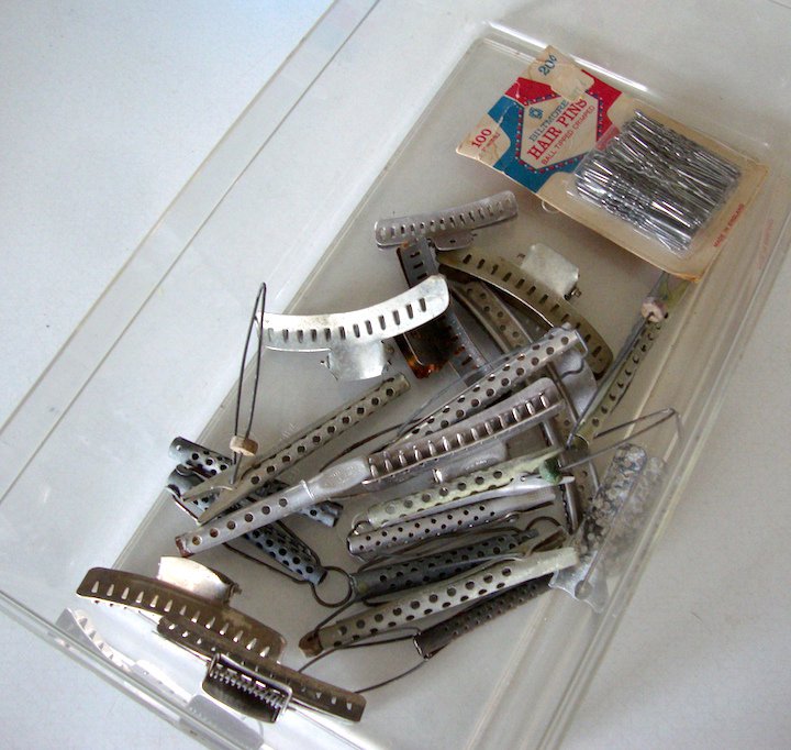 Vintage 1950's Hair Wave Clips Metal Curlers