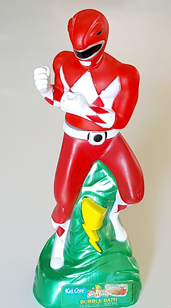 Vintage 1994 Red Power Ranger Kid Care Bubble Bath - Empty Bottle