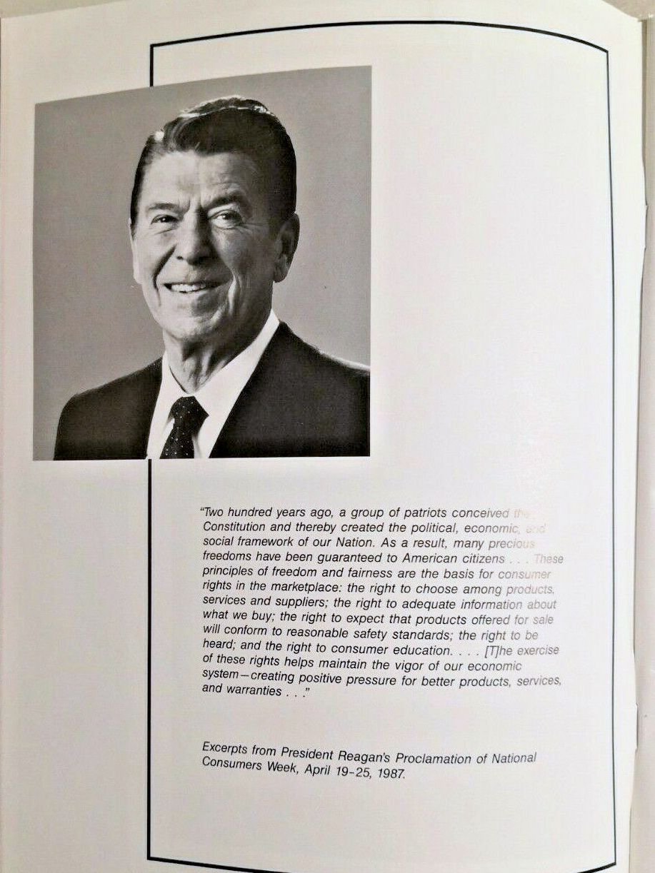 1988 Consumer's Resource Handbook Ronald Reagan Virginia H. Knauer