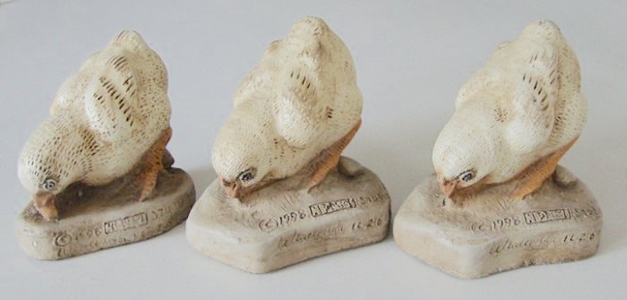 1998 Henri Studios Wauconda IL Baby Chicks Garden Statues Set of 3
