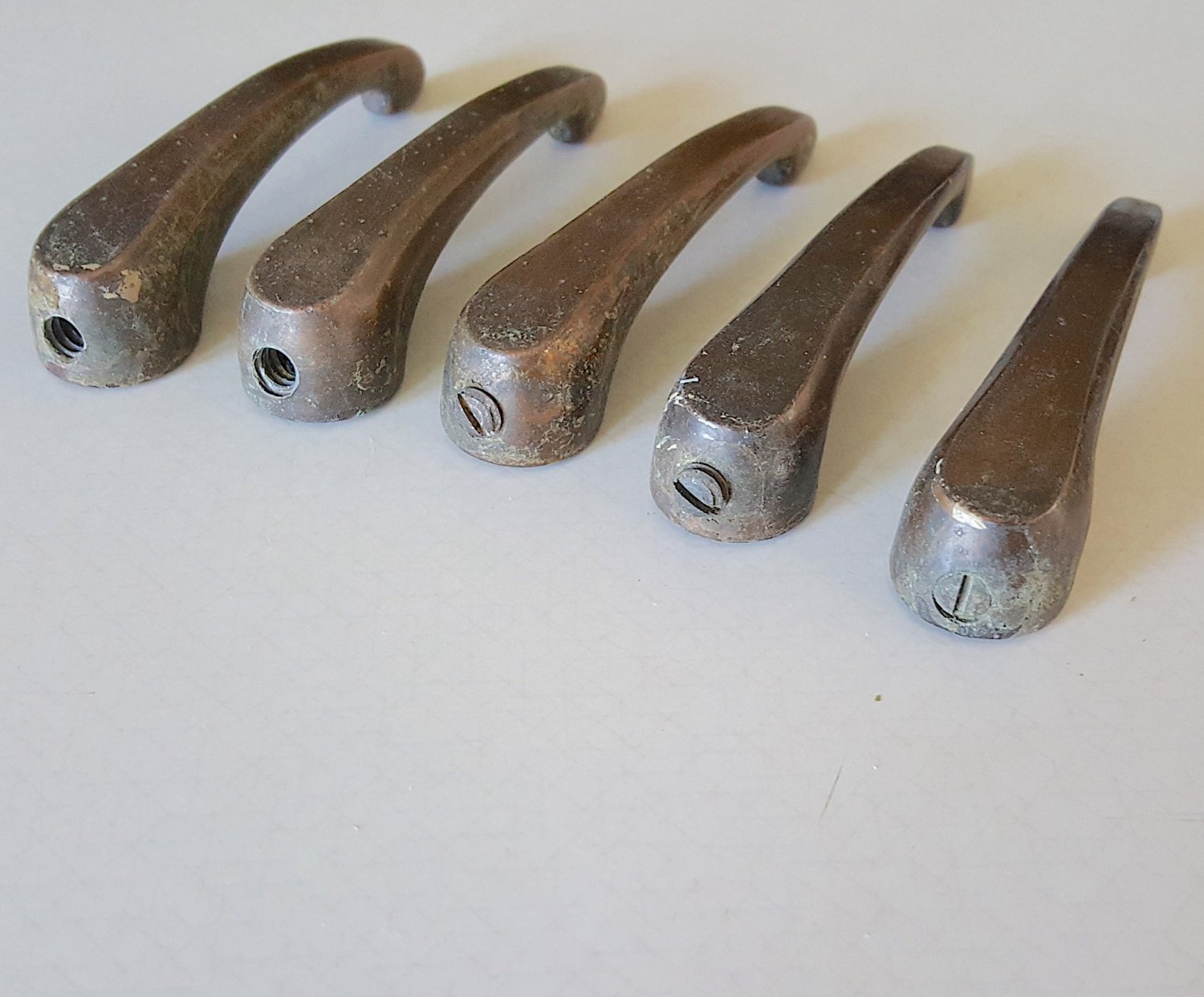Vintage 1950s Pella Casement Window Lock Handle - Bronze - Set of 6