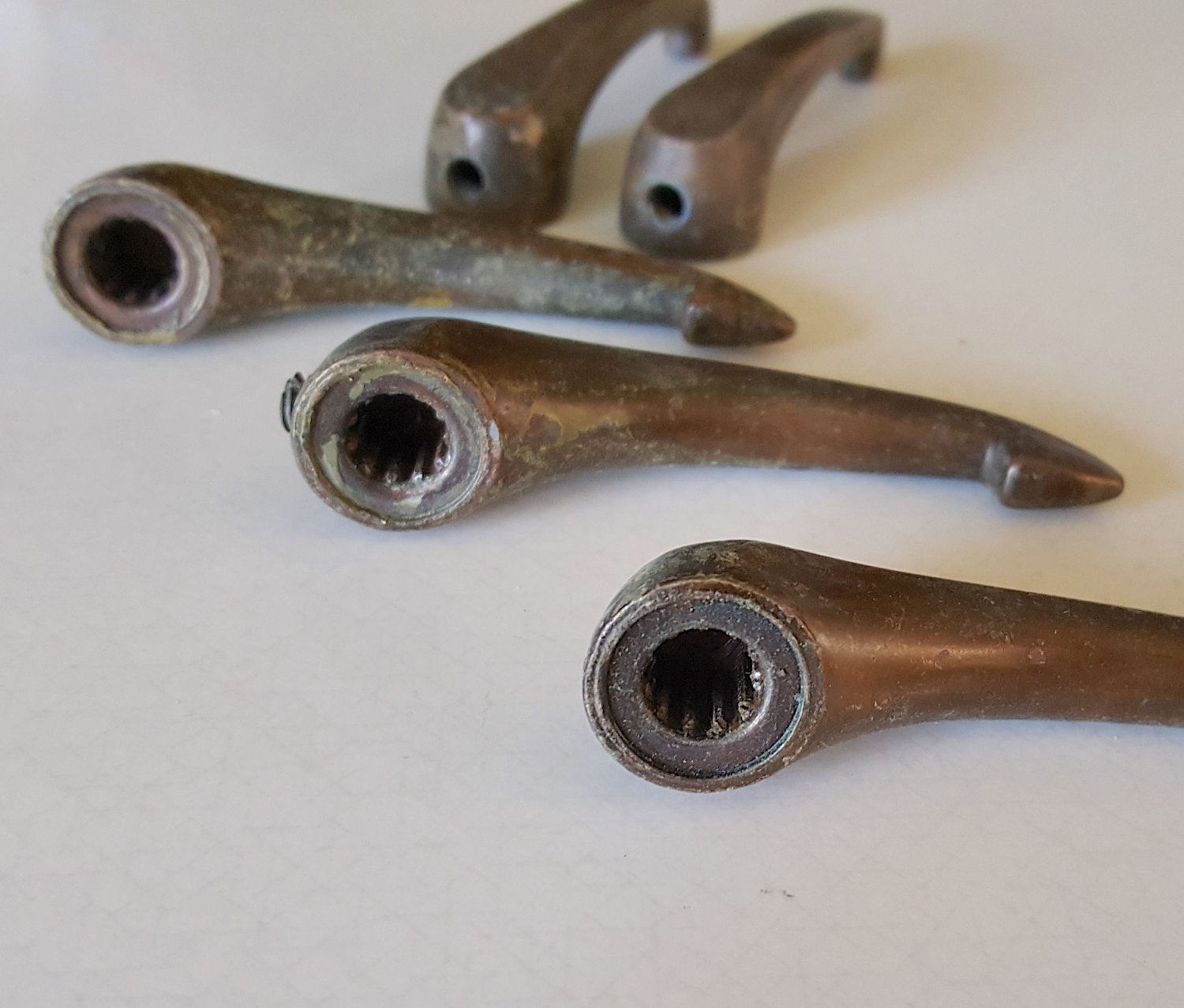 Vintage 1950s Pella Casement Window Lock Handle - Bronze - Set of 6