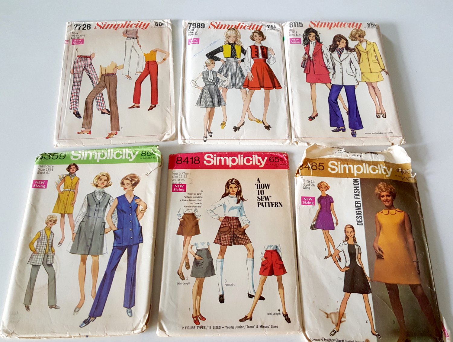 Vintage 1968-9 Junior Miss Simplicity New Sizing Sewing Patterns Set of ...