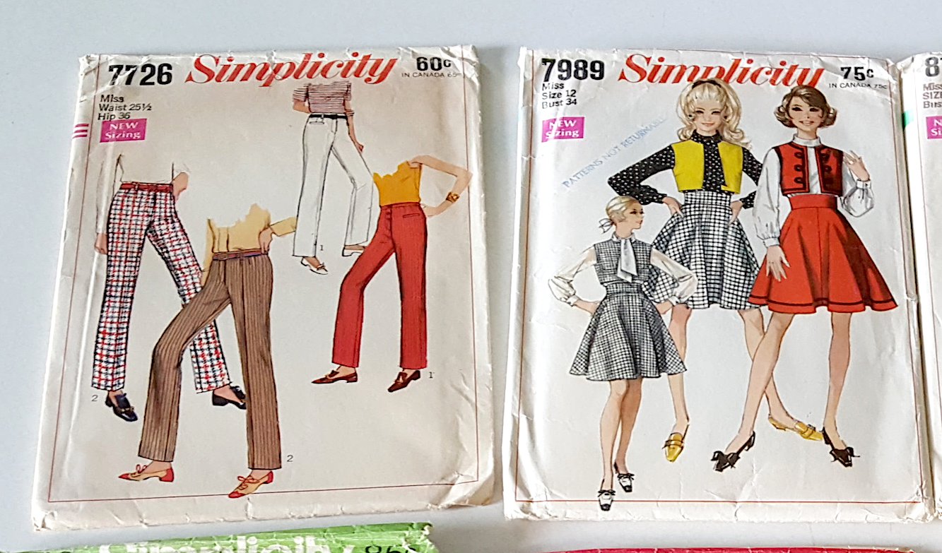 Vintage 1968-9 Junior Miss Simplicity New Sizing Sewing Patterns Set of ...