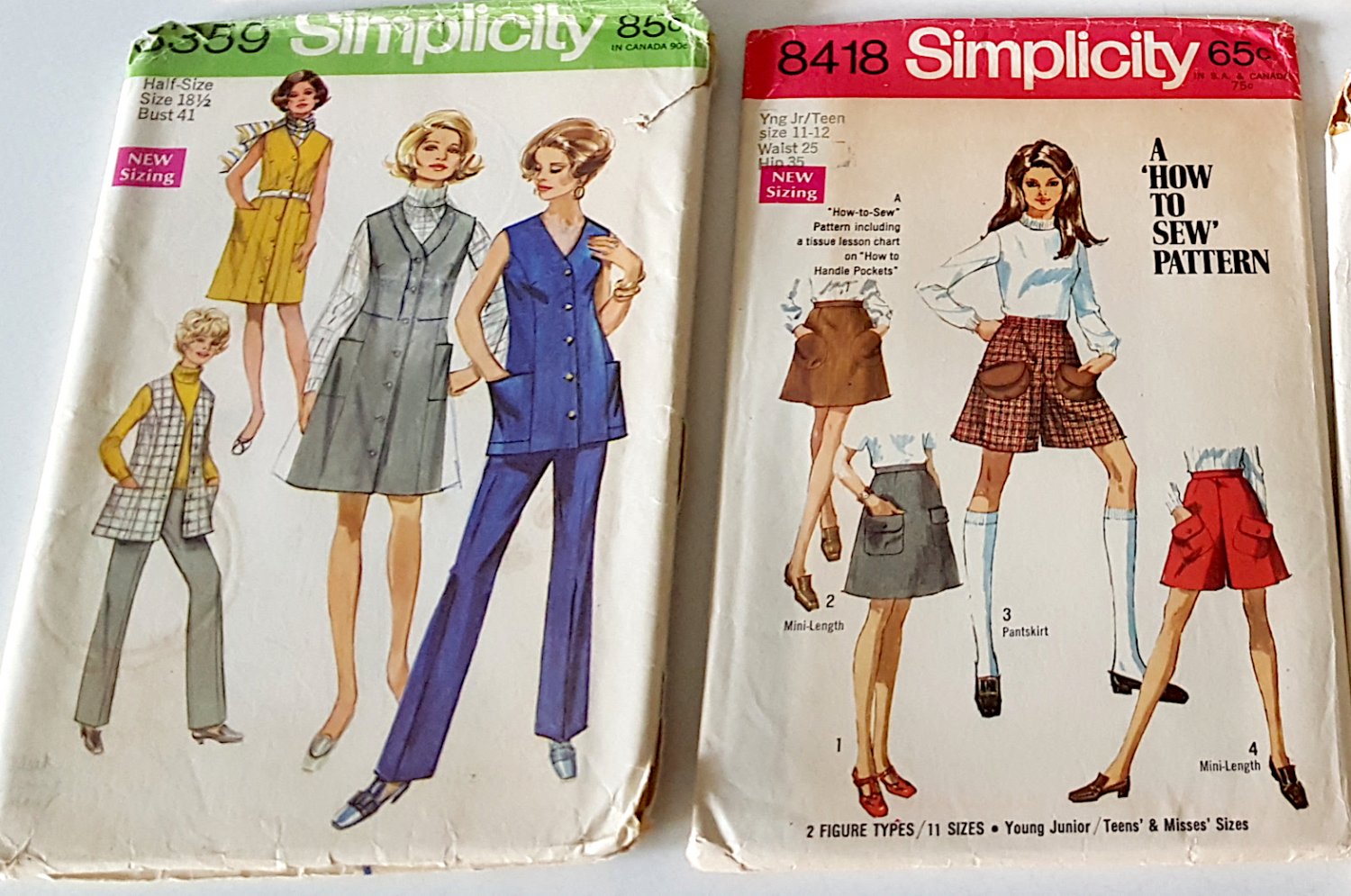 Vintage 1968-9 Junior Miss Simplicity New Sizing Sewing Patterns Set of ...