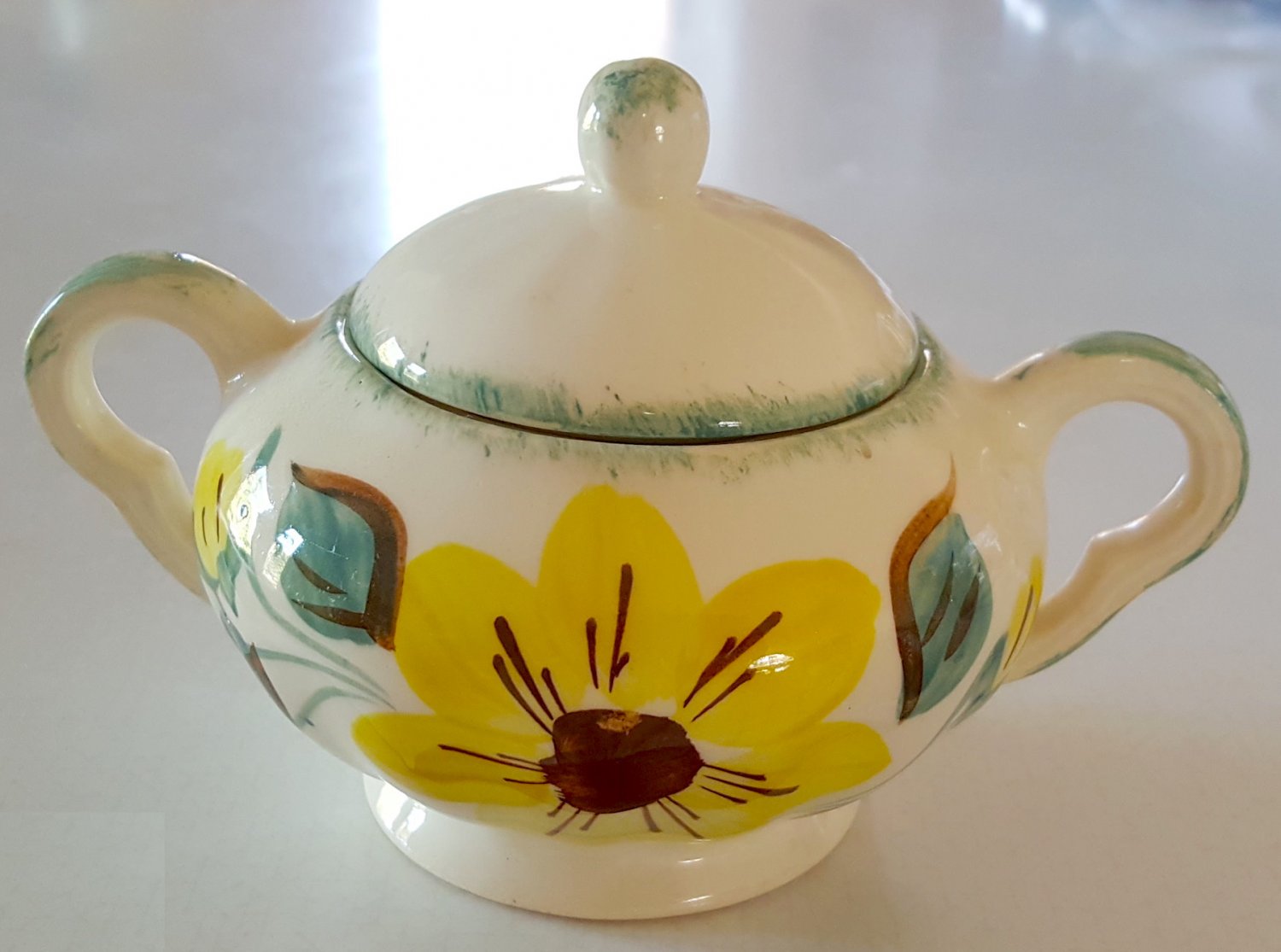 Vintage Blue Ridge Southern Potteries Sunfire Sugar Bowl with Lid