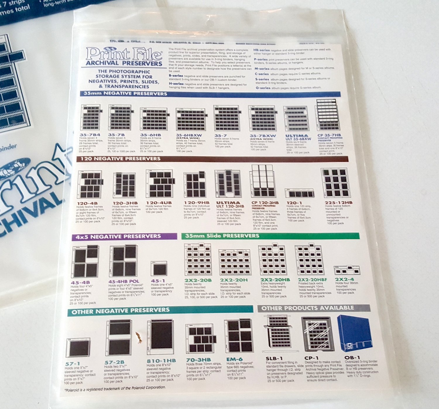 New Print File 35-7B 25 Archival 35mm Film Negative Storage Sheets - 2 ...