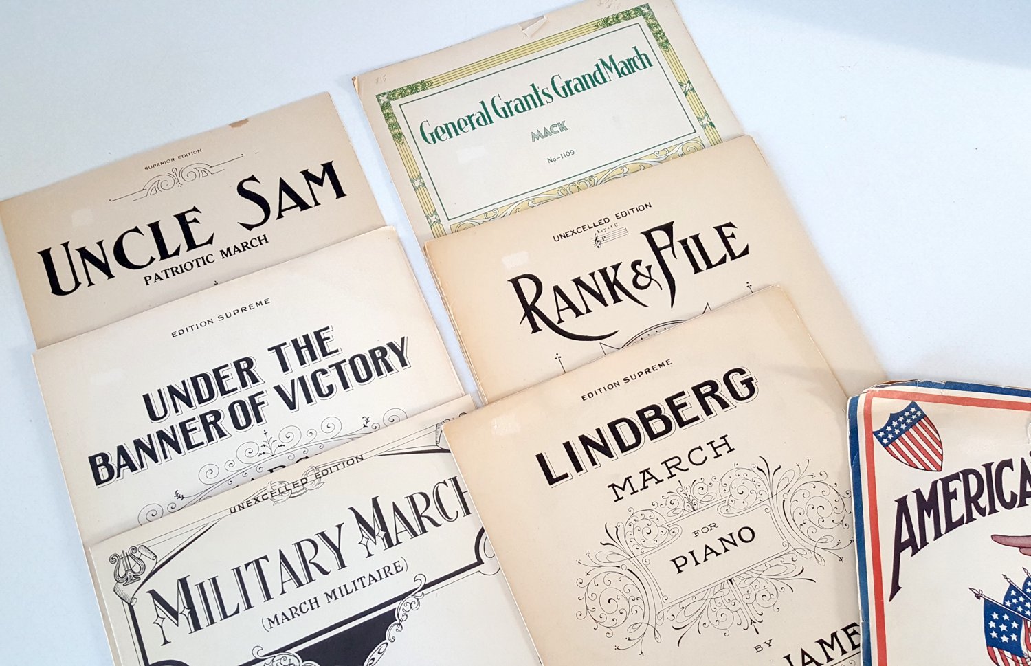 Vintage Patriotic / Military March Sheet Music - Set of 7