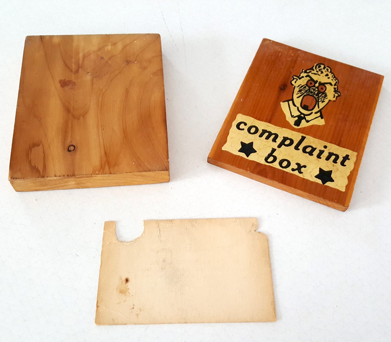 Vintage Humorous Complaint Cedar Box