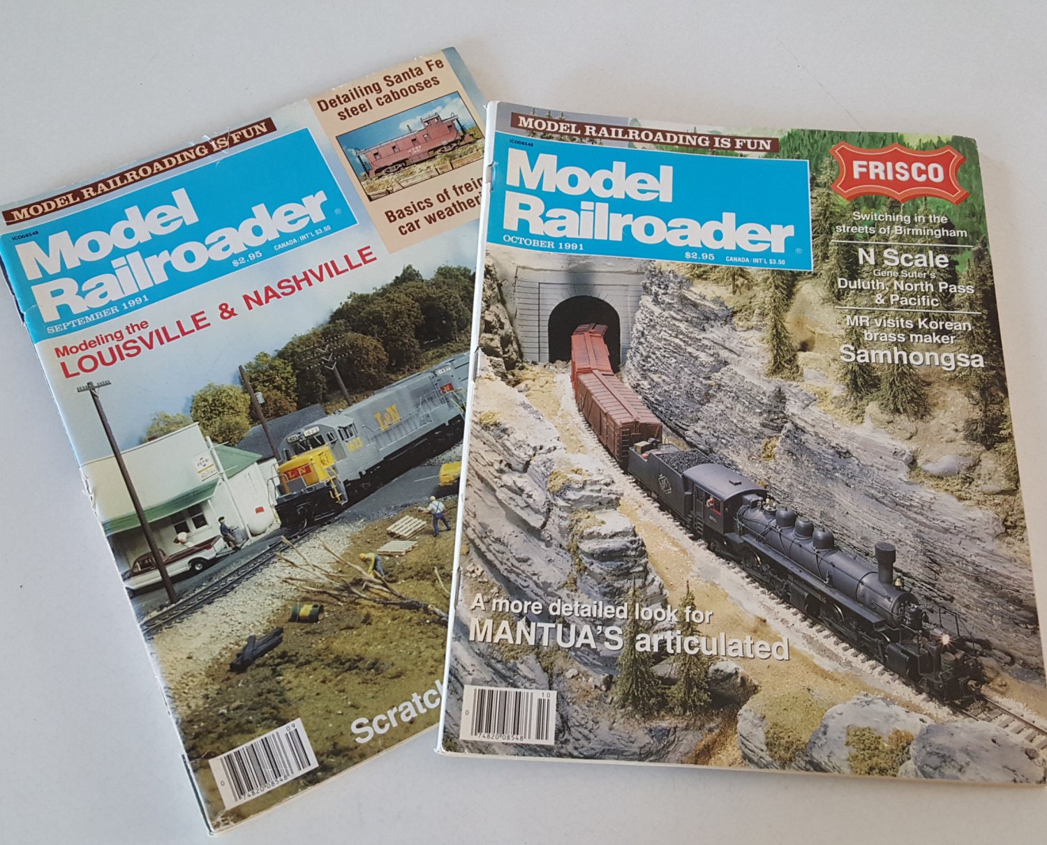 Vintage 1991 Model Railroader / Trains Magazine Collection - 7 issues