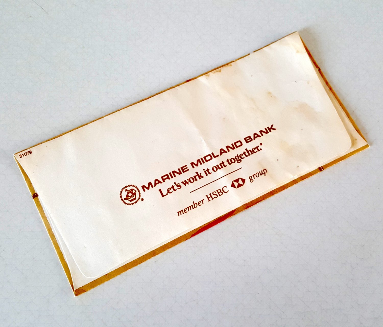 Vintage 1990s Marine Midland Bank HSBC Happy Holidays Money Envelope