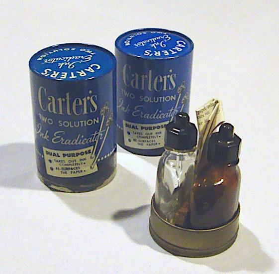 Vintage Carter's No. 492 Two Solution Ink Eradicator w/ Original Tin ...