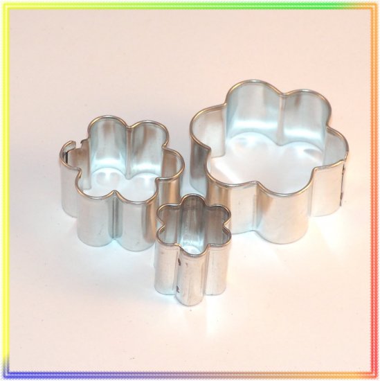 3 Metal Flower Cutters Cake Sugarcraft Fondant Set NEW