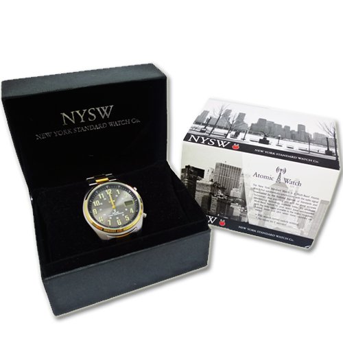 MEN'S STAINLESS SOLAR POWERED ATOMIC RADIO CONTROLLED WATCH Gold and ...