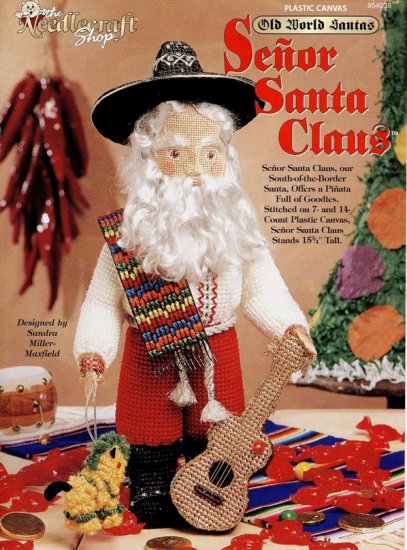 Old World Santa Senor Santa Claus Plastic Canvas Pattern, New