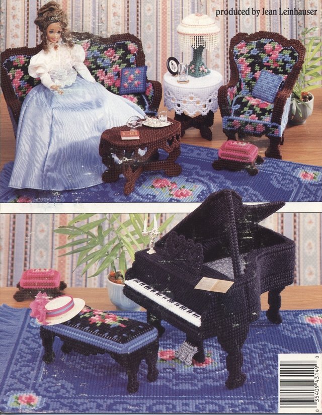Barbie, Fashion Doll Victorian Parlor, Plastic Canvas Pattern Book 3149