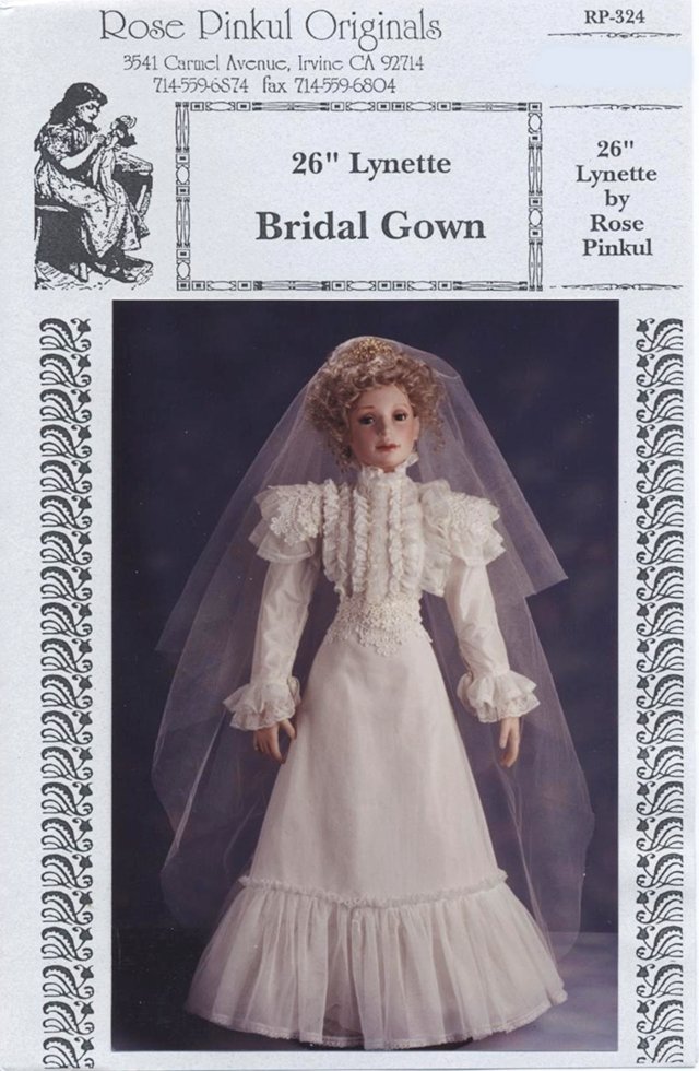 Lynette Bridal Gown, 1890’s, Rose Pinkul Original for 26” porcelain ...
