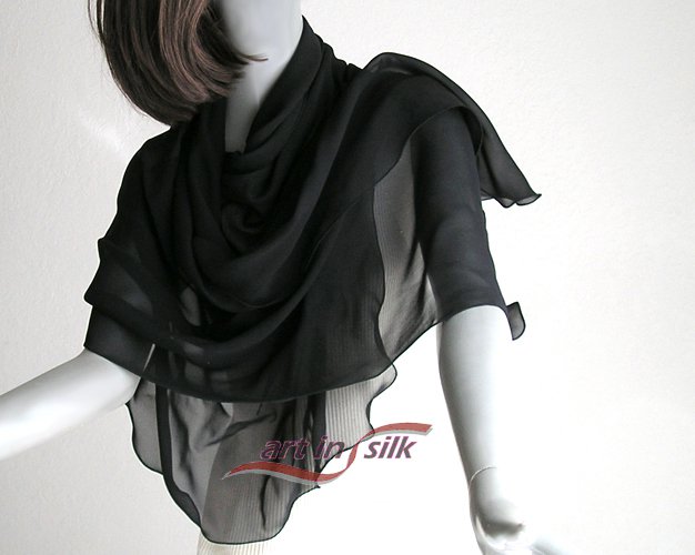 Evening Black Wrap, Formal Shawl, Sheer Black Scarf,, 100% Silk, Petite ...