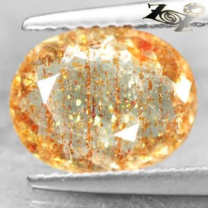 2.45 CT.RARE NATURAL OVAL STARDUST HEMATITE ORANGE ILLUSION CONFETTI ...