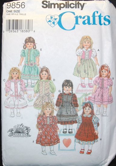 Simplicity 9856 Crafts 18' Doll Pattern
