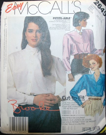 MCCALL'S 2645 SEWING PATTERN FOR MISSES' SHIRT SEWING PATTERN Size: 10 ...