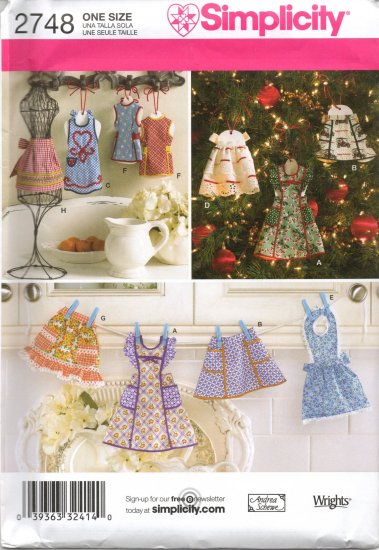 SIMPLICITY 2748 Christmas Ornaments Craft Pattern