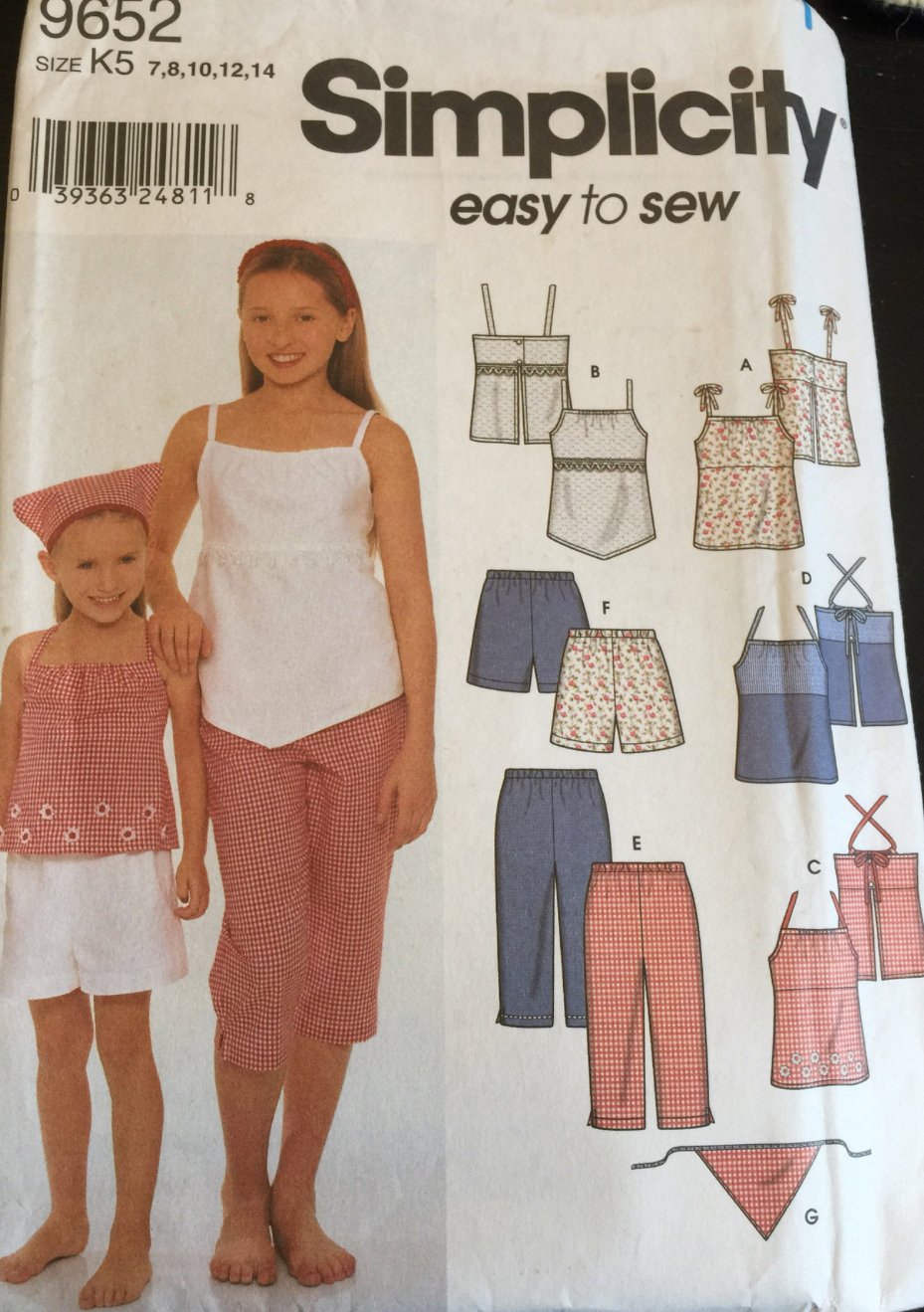 SIMPLICITY 9652 Sewing Pattern for Child's and Girls' Tops, Pants ...