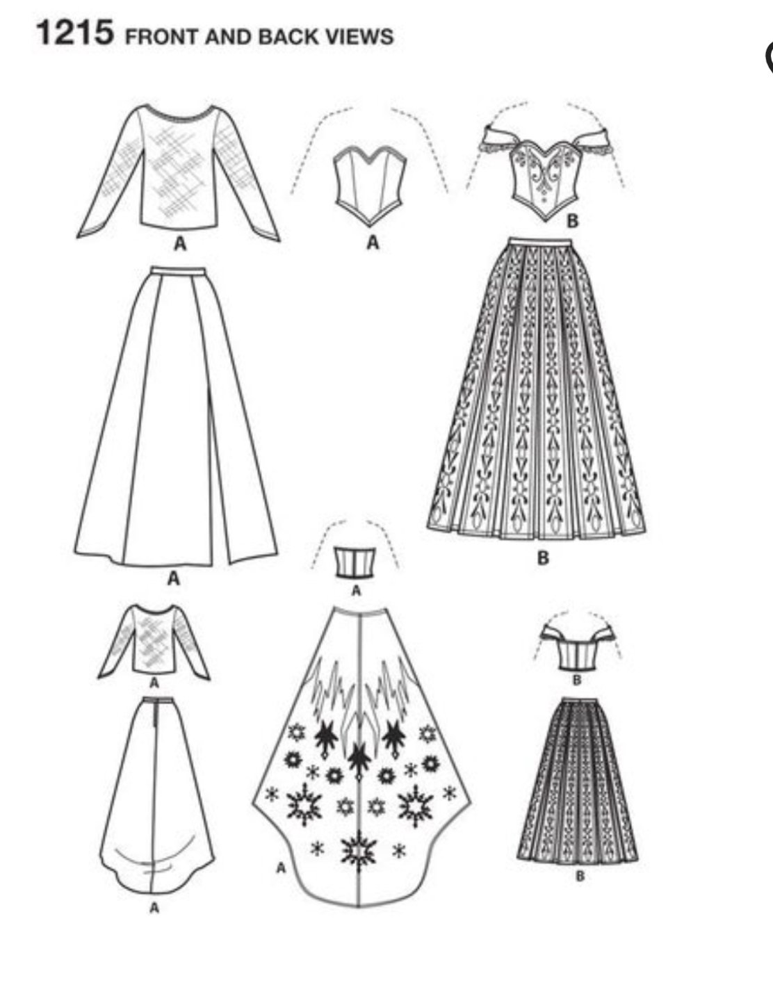 Simplicity 1215 Sewing Pattern Disney Frozen Anna & Elsa Misses' Costumes