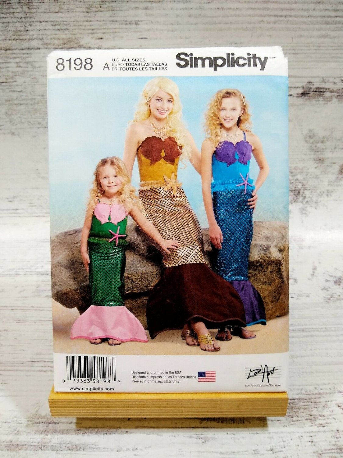 Simplicity 8198 Childs Girls Misses Mermaid Halloween Costume Pattern