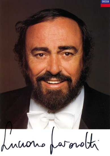 Luciano Pavarotti Autographed Photo