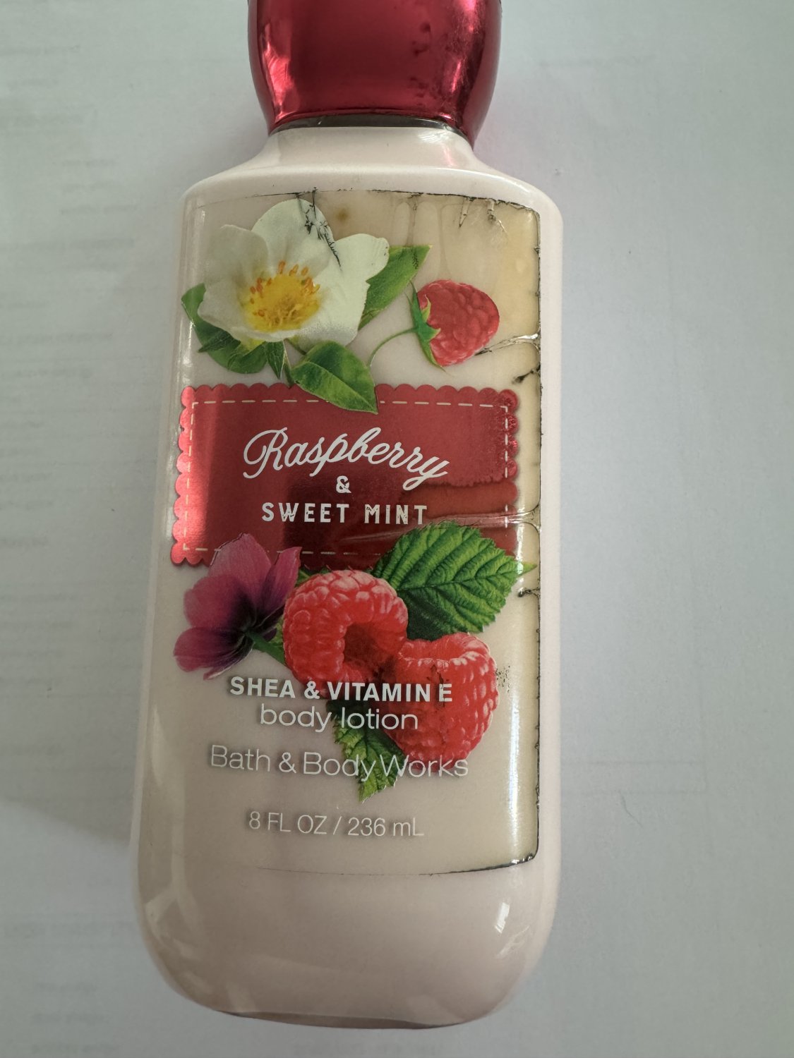 Bath & Body Works Raspberry and Sweet Mint Body Lotion Full Size