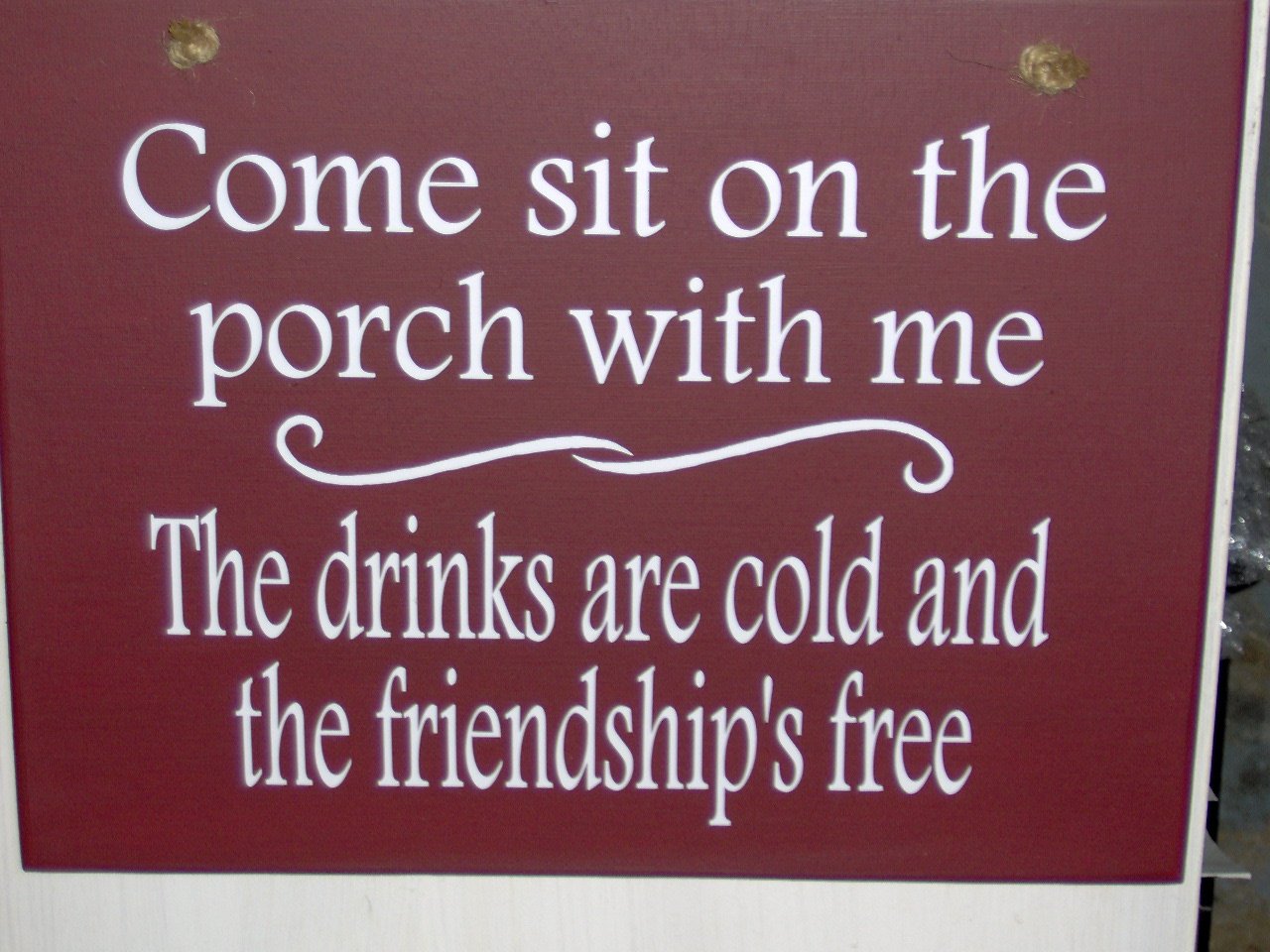 Come Sit On The Porch With Me Wood Vinyl Sign Family Gathering