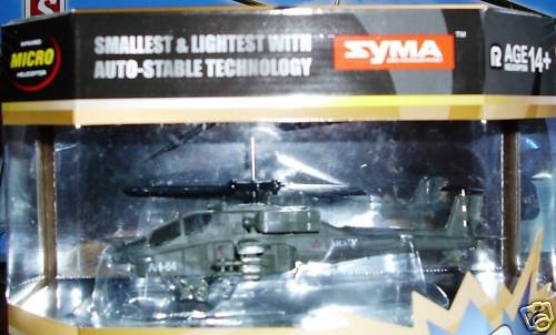 3 CH SYMA S012 R/C HELICOPTER MINI AH-64 APACHE ARMY