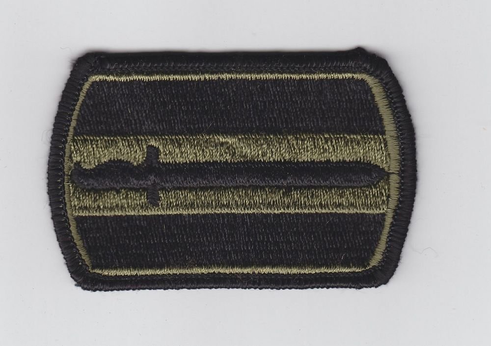 Vintage Military Personnel Green & Black Sword Rectangle Patch Badge