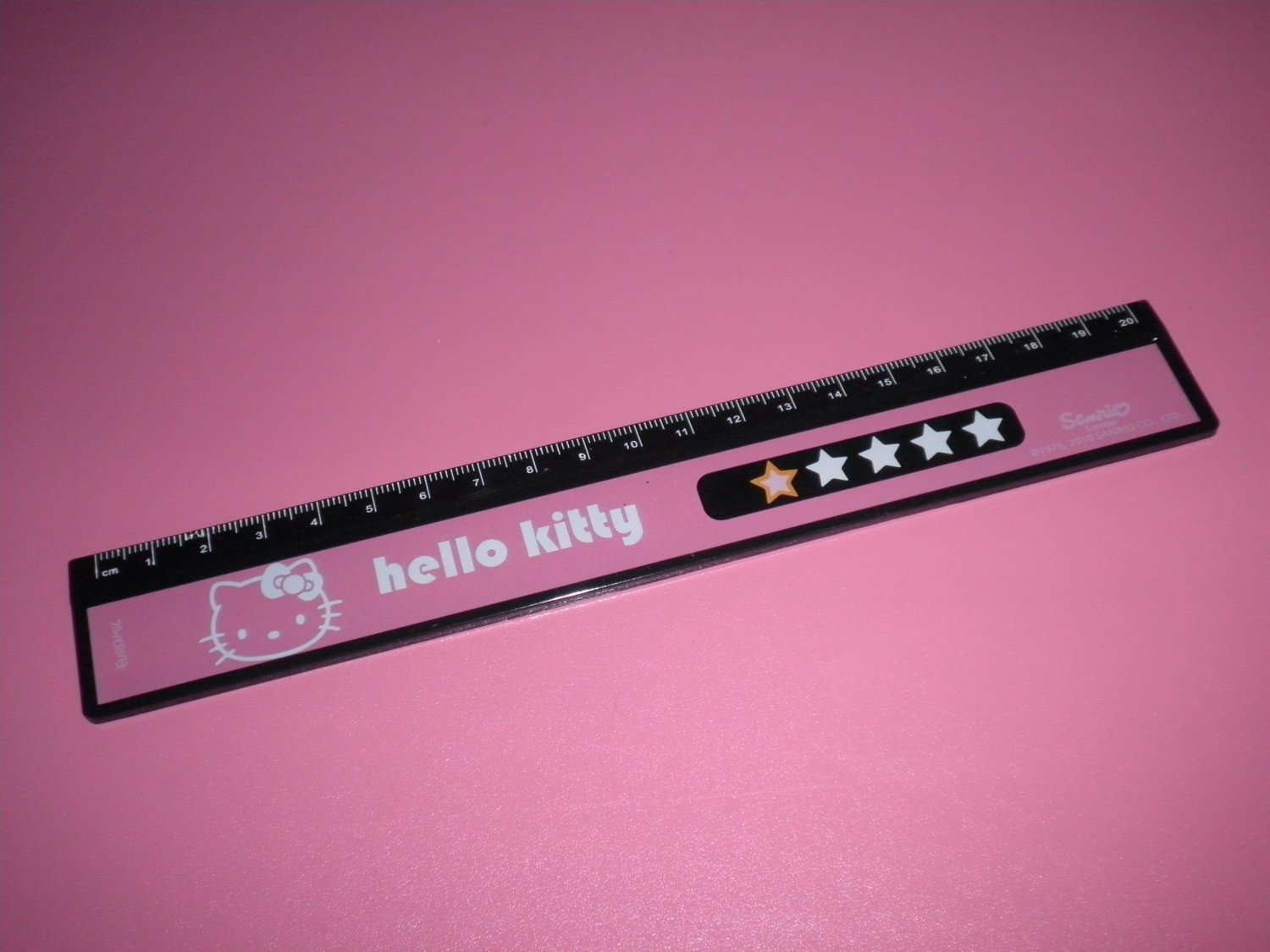 SUPER Cute Hello Kitty PINK & Black Ruler