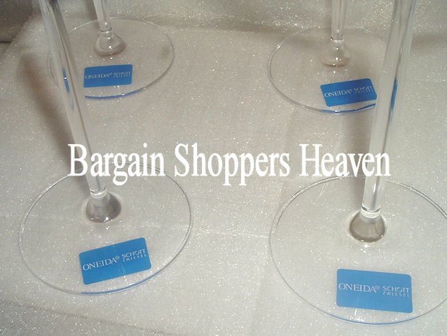 Set of 4 Fine Authentic 29oz Schott Zwiesel Oneida Crystal Stemware NEW ...