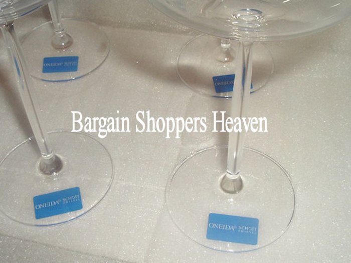 Set of 4 Fine Authentic 29oz Schott Zwiesel Oneida Crystal Stemware NEW ...
