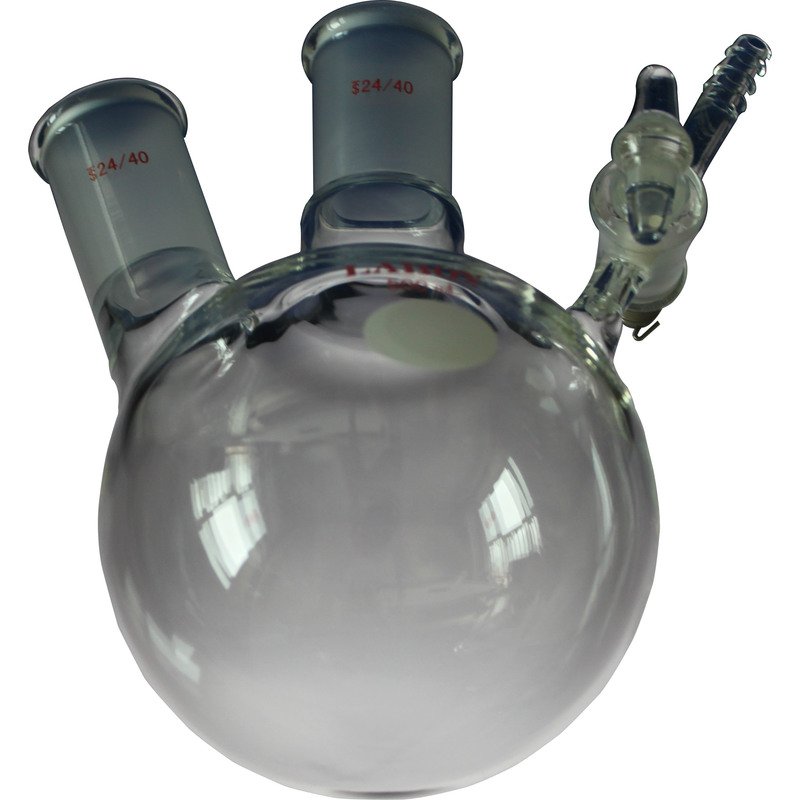 2-neck Reaction flask 500ml with glass stopcock and 24/40 joints
