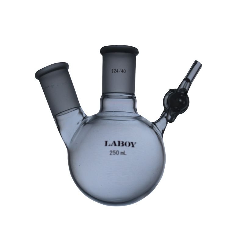 2-neck Reaction flask 250ml with glass stopcock and 24/40 joints