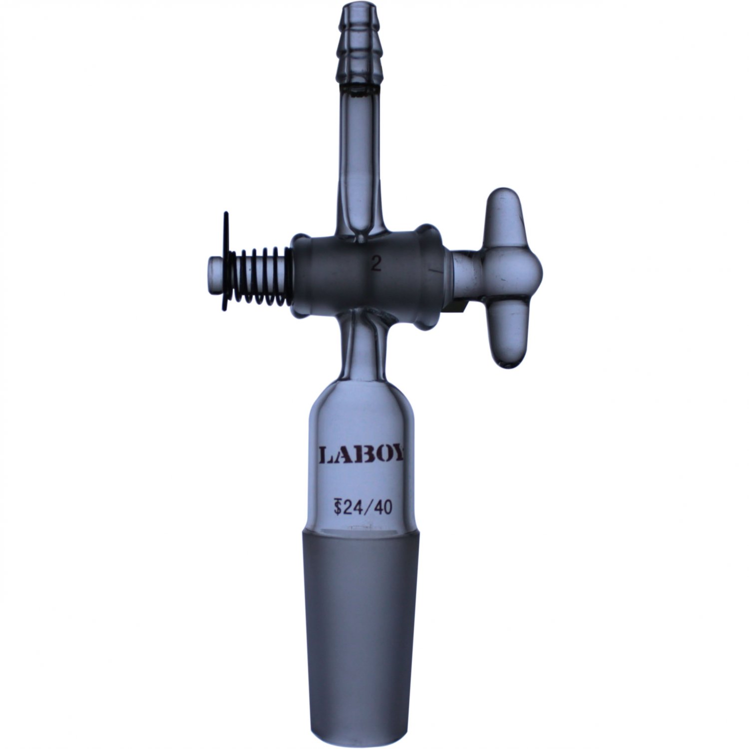 Vacuum flow-control adapter straight with glass stopcock and 24/40 ...