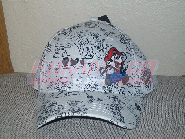 Nintendo Super Mario White and Black Flexfit Hat