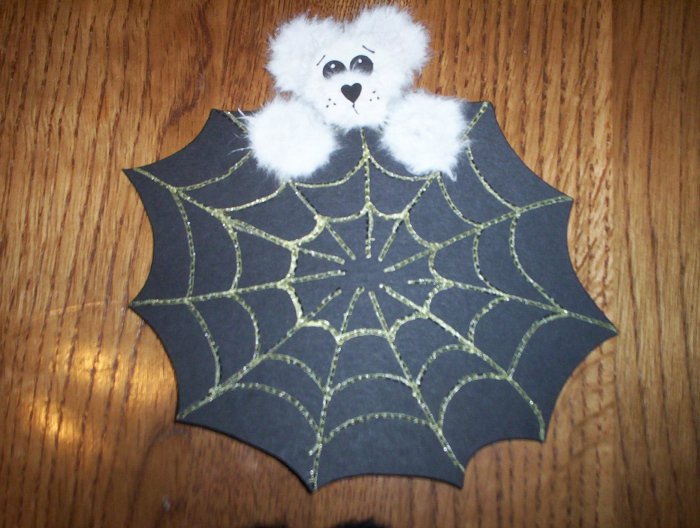 4 Hand Made Peek A Boo Tear Bear Spider Web die cuts