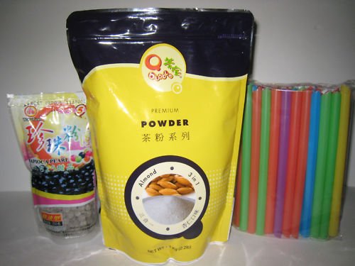 Almond Flavored Bubble Boba Tea Powder Drink Kit